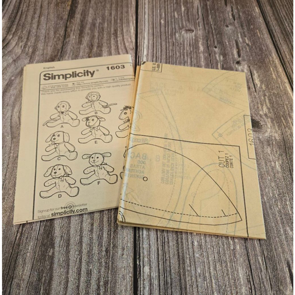 Simplicity | Other | Simplicity 63 Sewing Pattern For Stuffed Animals ...